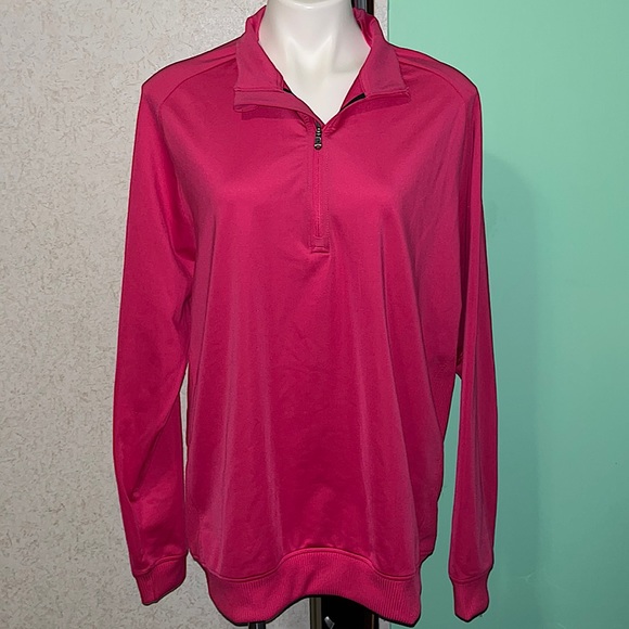 adidas | Tops | Hot Pink Adidas Golf Quarter Zip With Logo On Sleeve ...
